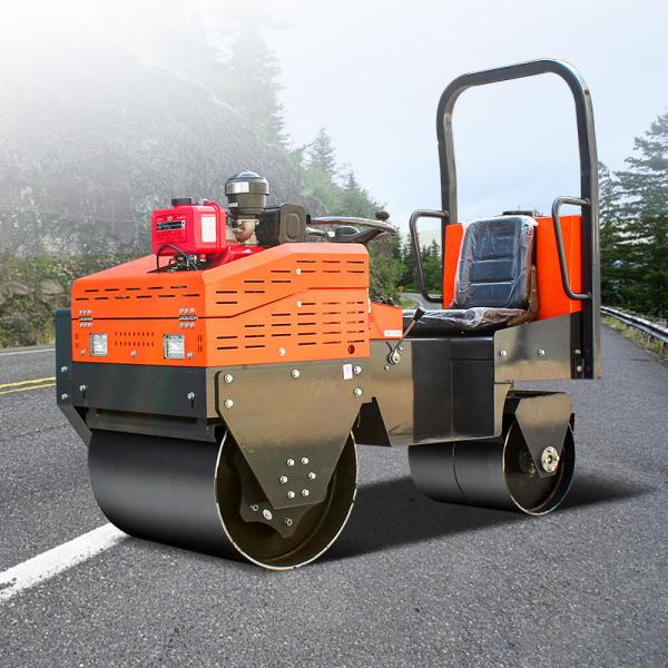 Quality High Power 8HP 1Ton Ride-on Mini Vibratory Roller for Small Size Road Construction for sale