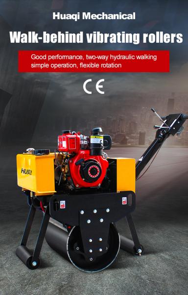 Quality Electric Start 0.3 Ton Walk Behind Single Drum Roller HQ-YL600C for Vibratory for sale