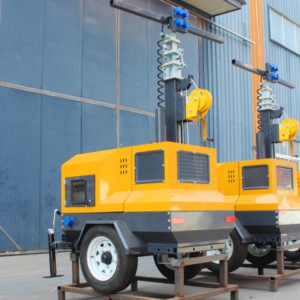 Quality Mobile Hydraulic/Manual Diesel Lighting Tower with 65lm/w Lamp Luminous for sale