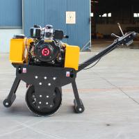 China Walk Behind Double Single Drum Vibratory Roller Compactor with 70HZ Vibration Frequency for sale