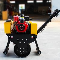 China Walk Behind Double Single Drum Vibratory Roller Compactor with 70HZ Vibration Frequency for sale