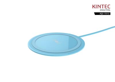 China Cyan Inductive Ultra Thin Wireless Charging Pad Customized Logo FCC Approved for sale