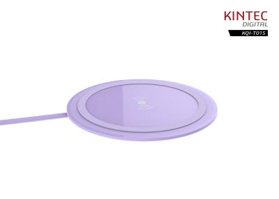 China Light Purple Ultra Thin Wireless Charging Pad DC 5V 2A For Apple / Samsung for sale