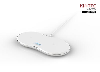China Portable White Dual Wireless Charging Pad 9V 3A Input Easy Operation for sale