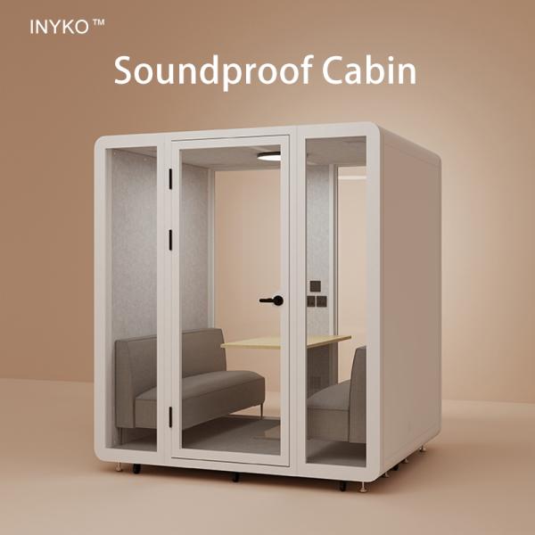 Quality Portable 2- 4 Person Meeting Pod , Modular Office Pods Soundproof for sale