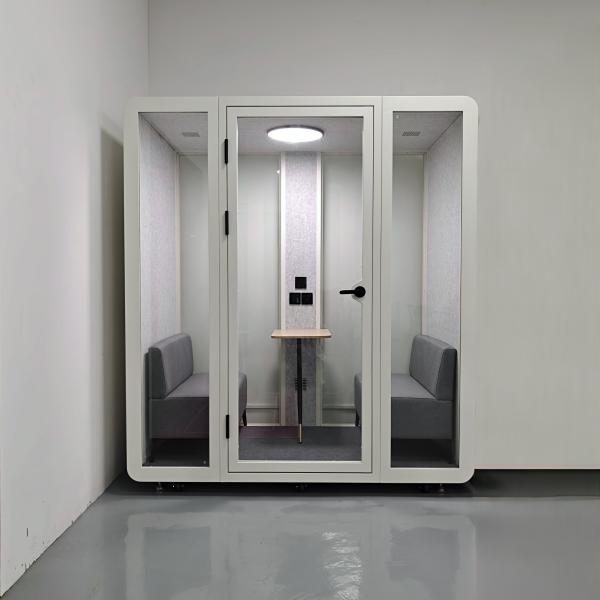 Quality Portable 2- 4 Person Meeting Pod , Modular Office Pods Soundproof for sale