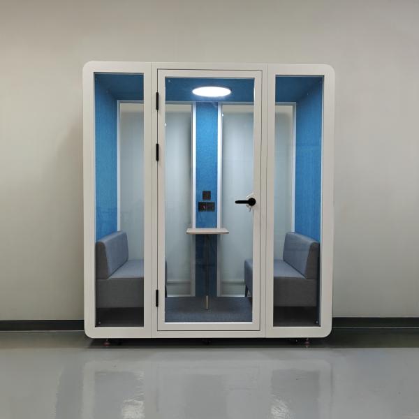 Quality Portable 2- 4 Person Meeting Pod , Modular Office Pods Soundproof for sale