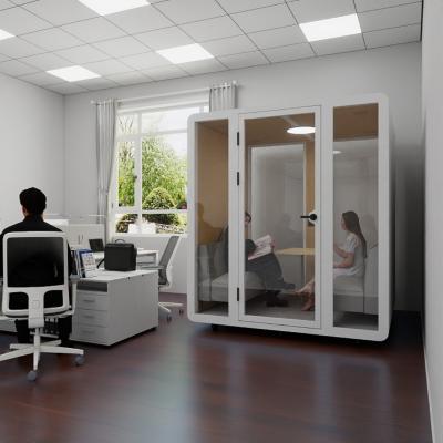 Cina Facile Assemblaggio Office Pod 4 Persone Cabina Ufficio Insonorizzata Sistema di Ventilazione Integrato in vendita