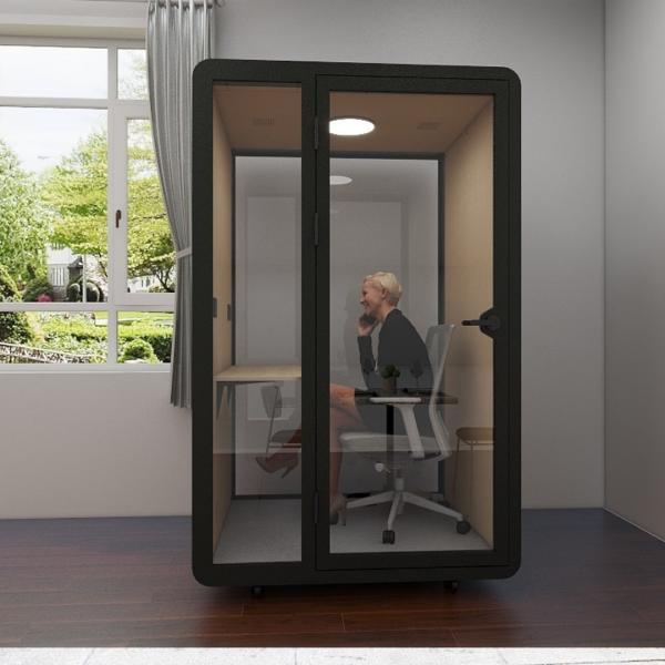Quality Double-walled Soundproof Booth with LED Lighting and Built-in Ventilation System for Prefabricated Work Pod for sale
