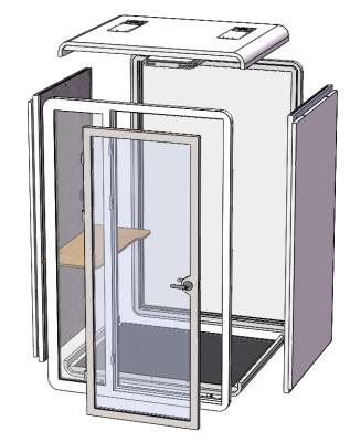 China Double-walled Soundproof Booth with LED Lighting and Built-in Ventilation System for Prefabricated Work Pod for sale