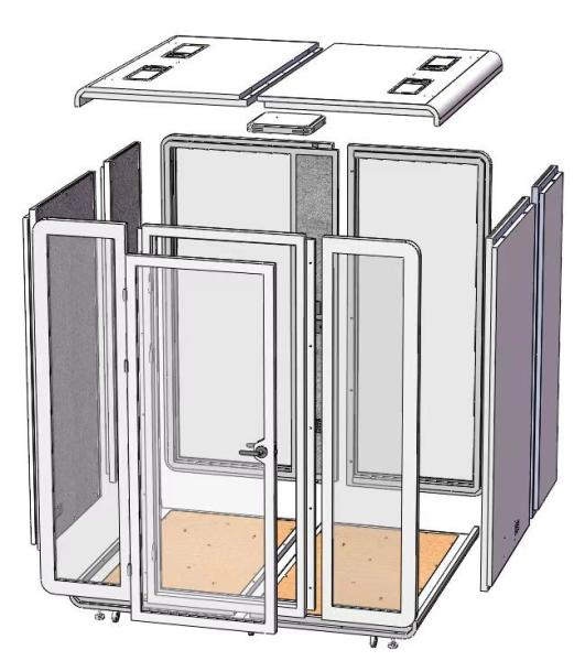 Quality Multi-functional Soundproof Booth with 2 Person Capacity and 5 Year Warranty for for sale