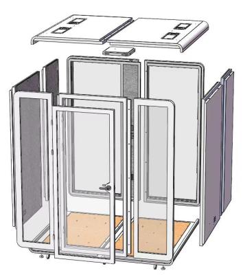 China Customizable Soundproof Phone Booth with 1860*1640*2060mm Dimensions for Office Pod and Soundproof Booth for sale
