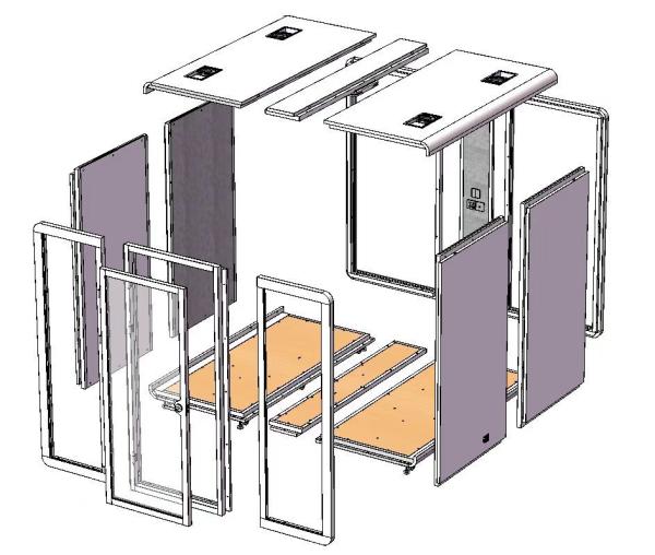 Quality Modular Soundproof Pod with STC35dB Rating and Integrated Ventilation System for for sale