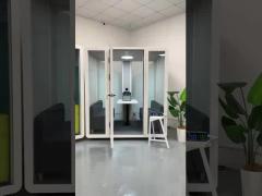 Movable 4 Person Booth Soundproof Meeting Pod With LED Lighting
