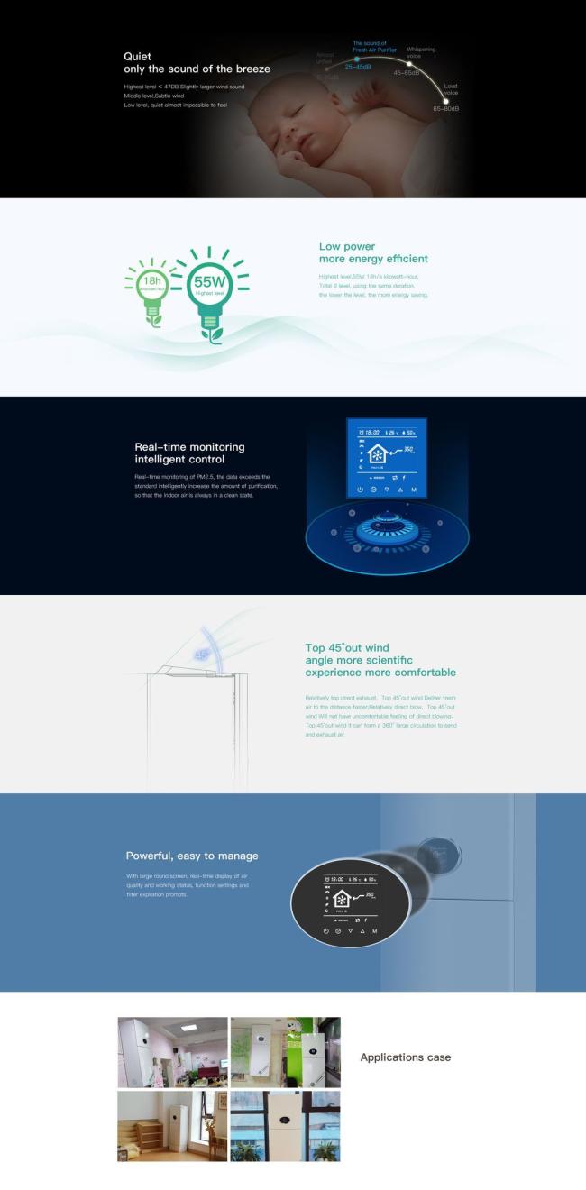 Commercial Home Use HVAC with Air Purifier Cabinet Air Exchange Equipment