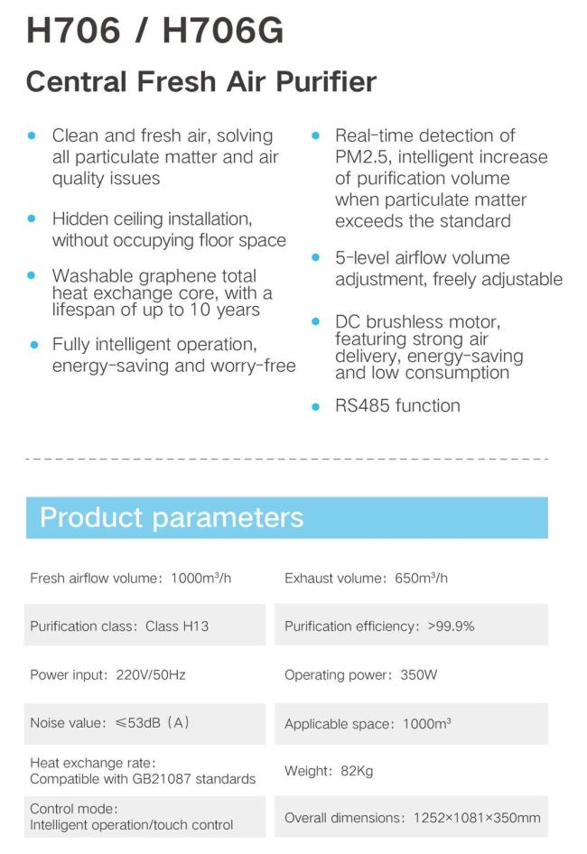 Commercial Use Ventilation with Air Purifier Central Air Exchange Equipment