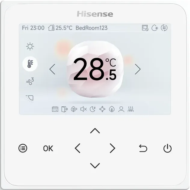 Hisense remote control side view showing button layout