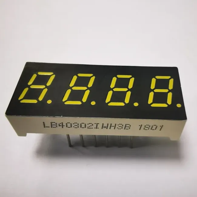 Ultra White 7.62mm 4 Digit 7 Segment LED Display Common Anode for Temperature Indicator