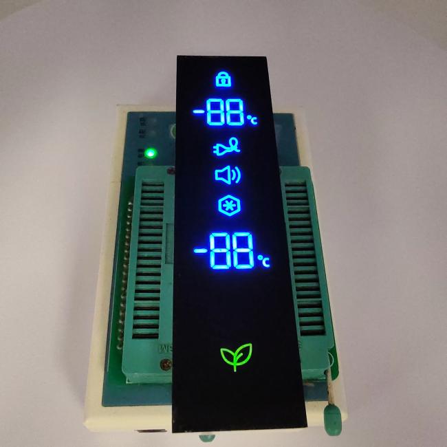 Ultra Blue/Green 7-Segment LED Display front view
