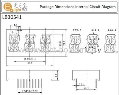 China Three Digit 0.54inch RED 14 Segment LED Display Anode For Industrial for sale