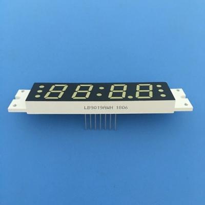 China Ultra bright white 4 digit 058 inch 7 segment led clock display with common anode and yellow segments black surface for clear time indication for sale