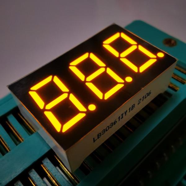 슈퍼 밝은 앰버 LED 디스플레이 7 세그먼트 3자리 9.2mm 패널 미터용 일반 카토드