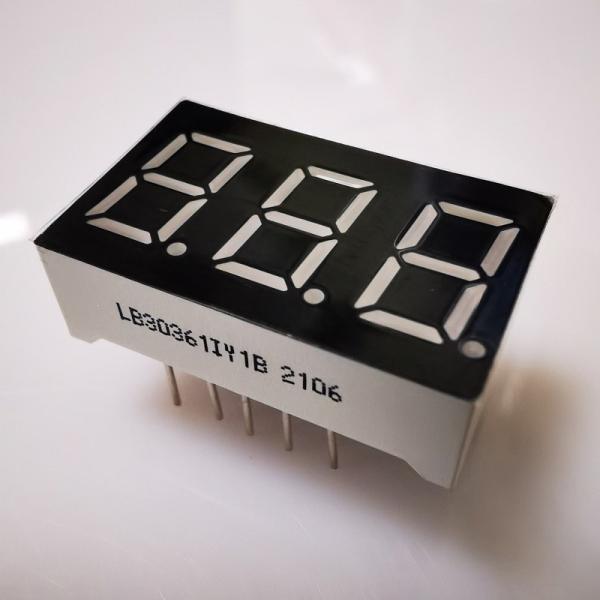 슈퍼 밝은 앰버 LED 디스플레이 7 세그먼트 3자리 9.2mm 패널 미터용 일반 카토드