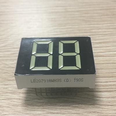 China Common Cathode 20mm White Color 2 Digit 7 Segment LED Display for Digital Water Heater for sale