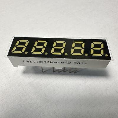 China 5 dígitos 7 mm 7 segmentos LED Display Anodo comum Ultra Branco Brilhante para conversor de frequência à venda