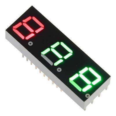 China Exibição LED de 7 segmentos de 3 dígitos, 0,67 polegadas (17 mm), dupla cor (vermelho ultra brilhante / verde puro), cátodo comum para casa à venda