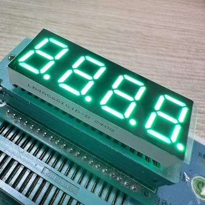 China 4-Digit 0.56-Inch (14.2mm) 7-Segment LED Display – Pure Green, Common Anode for Instrument Panels & Home Appliances for sale