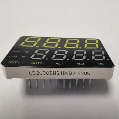 China High Brightness White /Pure Green Dual Line 7 Segment LED Display Common Anode for Temperature Indicator for sale