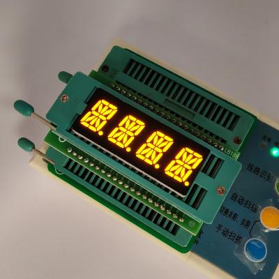 China Ultra Bright Yellow 4 Digit 16 Segment Alphanumeric LED Display for Instrument Panel for sale