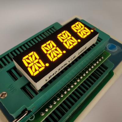 China 4 Digit 16 Segment Yellow Alphanumeric LED Display for Instrument Panel for sale