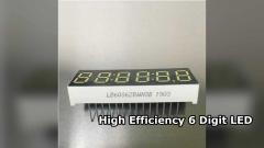 6 Digit 7 Segment Amber LED Display High Efficiency Module