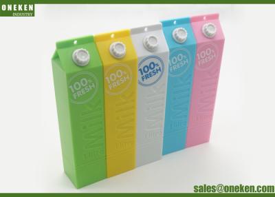China Plastic Case 18650 Power Bank Milk Box Design Yellow 1800mAh USB Connected for sale