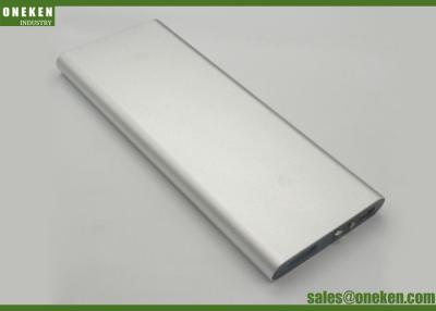 China 9000mAh Fast Charging Power Bank Metal Case Silver / Black Cell Phone Battery Bank for sale