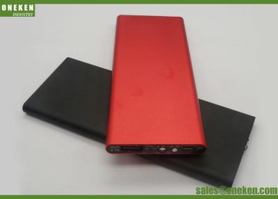 China LED Lights Metal Power Bank Portable For Travel 6000mAh Black / Silver for sale