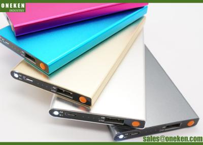 China 4000mAh Metal Power Bank 9 * 65 * 118mm Various Color With LED Light for sale