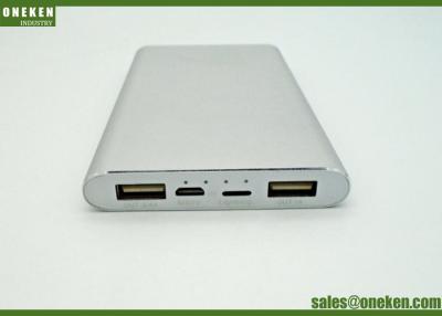 China Dual Input Metal Power Bank Super Slim 6000mAh 170g With Customized Logo for sale