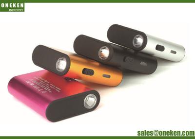 China 21 * 58 * 78mm Flashlight Power Bank Metal Case Silver 3000mAh / 6000mAh 125g for sale