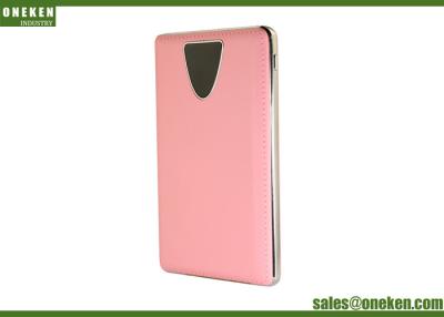 China Pink Smart USB Charger Power Bank , Ultra Thin Power Bank 8000mah OEM / ODM for sale