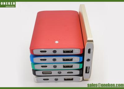 China Mini 4000mah Battery Charger , Blue / Red Cell Phone Power Bank With Led Light for sale