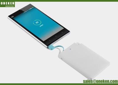 China White Fast Charging Ultra Slim Power Bank 2500mAh With Built In Cable for sale