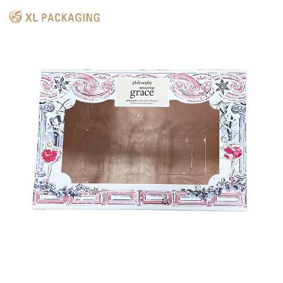 China Customized Lid and Base Rigid Paper Clear PVC Window Jewelry Packaging Pendant Necklace Bangle Bracelet Ring Box for sale