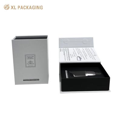 China Caixa de presente de perfume de papel personalizada com logotipo Flip Clamshell, Caixa de papel de embalagem de óleo essencial para cabelo for sale