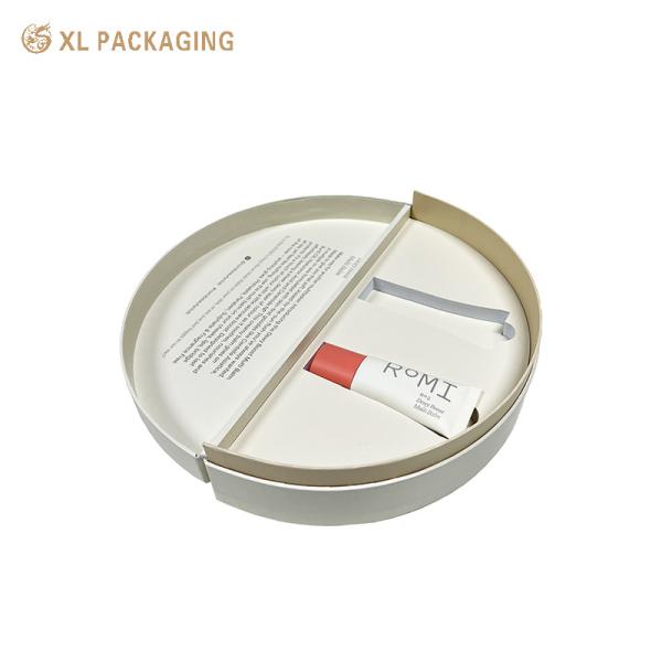 Quality Eco-friendly Half Round Cosmetic Packaging Box with Embossed Logo and EVA Foam for sale