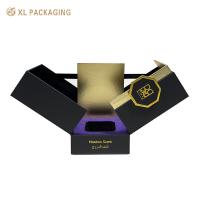 Quality Two Door Open Magnet Perfume Paper Box Black EVA Foam Insert Texture Paper Box for sale