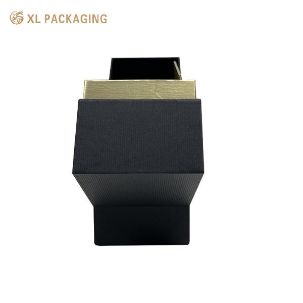 Quality Two Door Open Magnet Perfume Paper Box Black EVA Foam Insert Texture Paper Box for sale