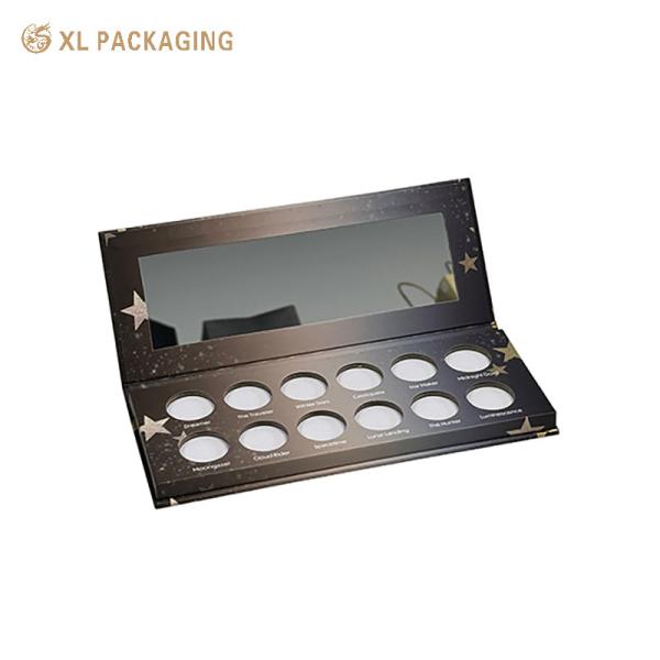 Quality Cosmetic Custom Printed Packaging Box Eye Shadow Palette Box With Mirror Makeup Tool for sale